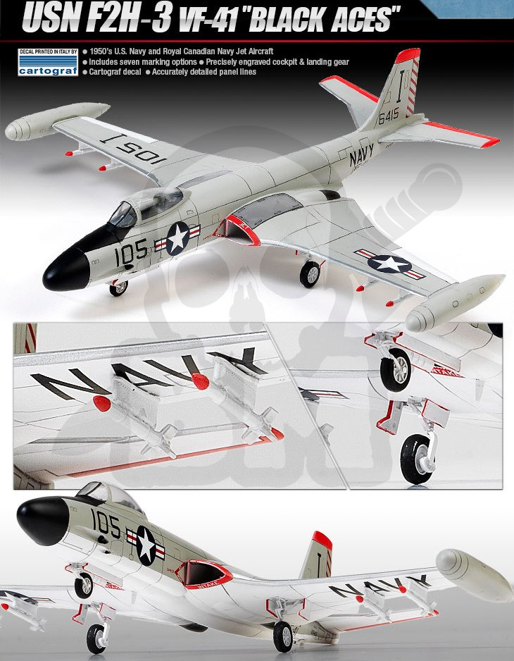 Battle-Models > Academy 12548 USN F2H-3 VF-41 Black Aces 1:72